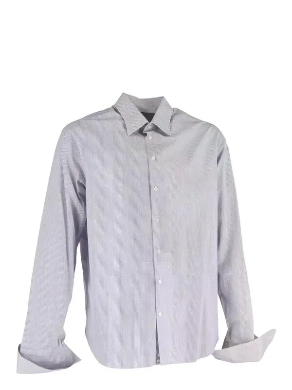 Giorgio Armani Striped-pattern Long-sleeve Shirt - White