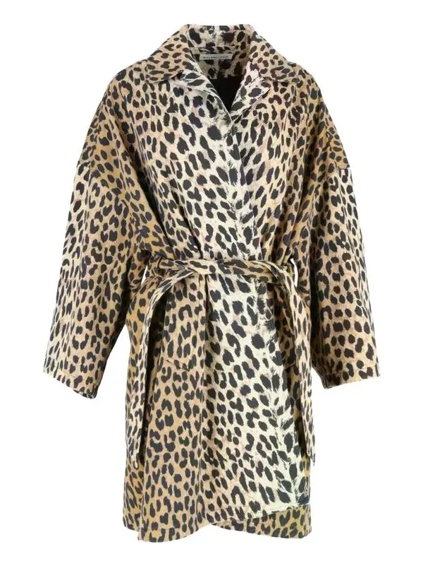Balenciaga Animal-print Belted Coat - Neutrals