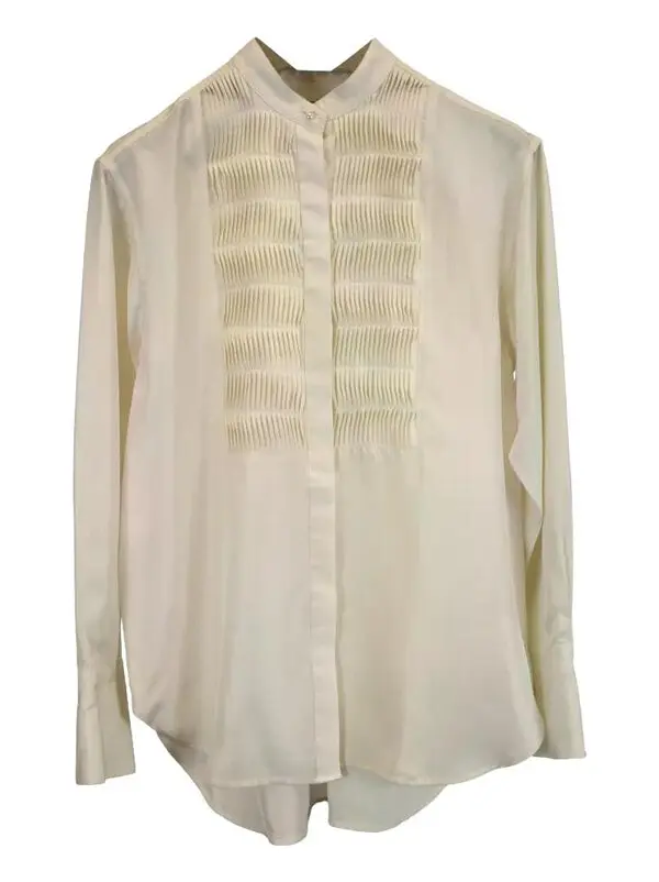 TOTEME Long-sleeve Pleated Silk Shirt - Neutrals