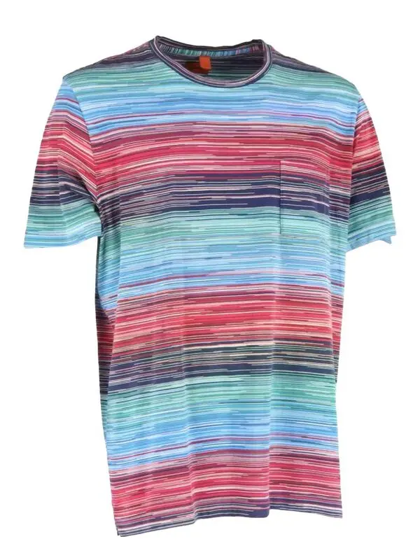 Missoni Printed Chest-pocket T-shirt - Blue