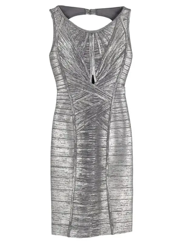 Herve Leger Cut-out Bandage Dress - Grey