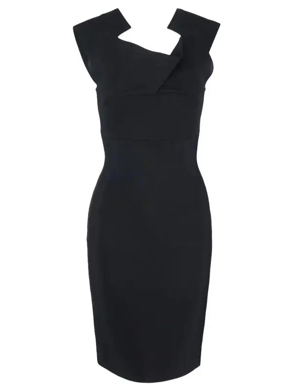 Roland Mouret Draped-neck Sleeveless Dress - Black