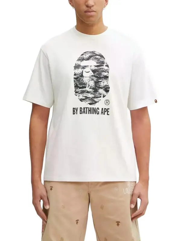 A BATHING APE Palm Tree Camo Logo-print T-shirt - Neutrals
