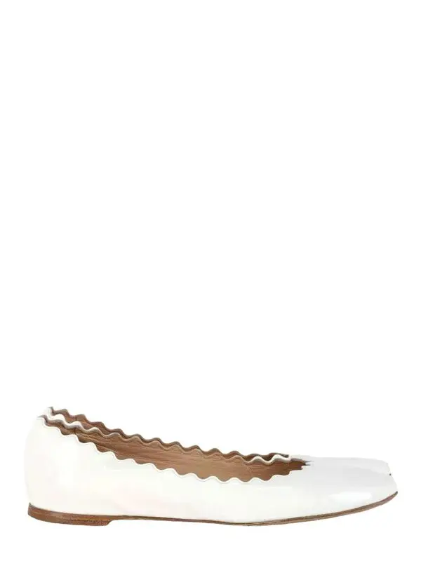 Chloé Lauren Scalloped Ballet Flats - White
