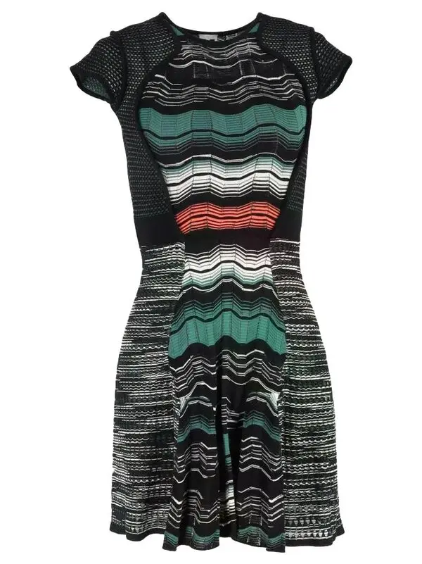 Missoni Wave-pattern Knitted Mini Dress - Black