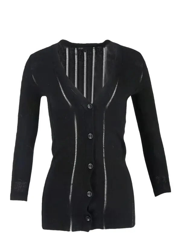 Maje Knitted Buttoned Cardigan - Black
