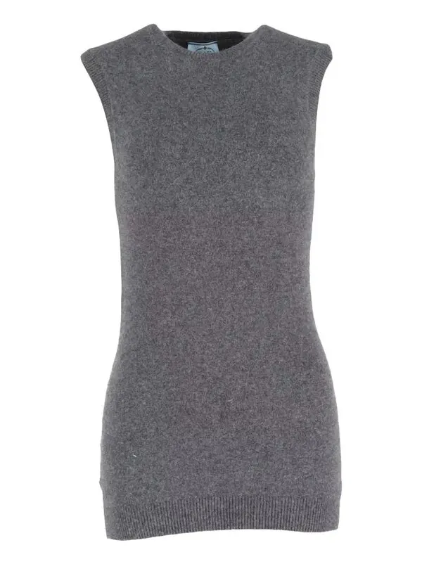 Prada Knitted Wool Top - Grey