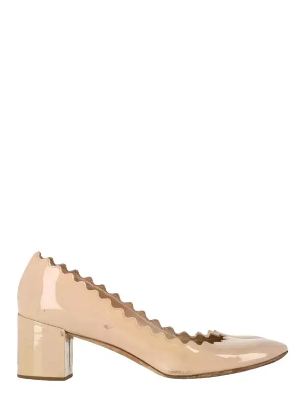 Chloé Scalloped Block-heel Pumps - Neutrals