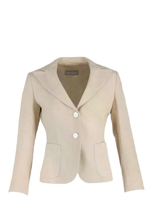 Max Mara Linen Single-breasted Blazer - Neutrals