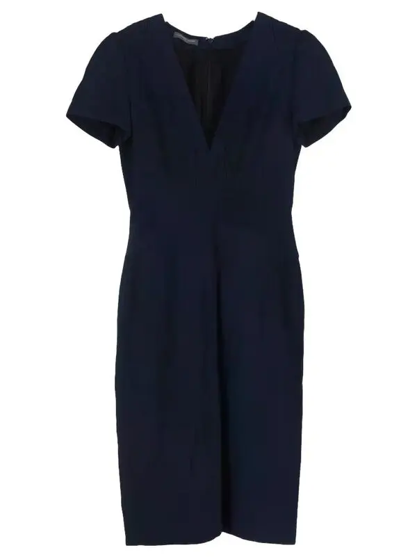 Alexander McQueen V-neck Midi Dress - Blue