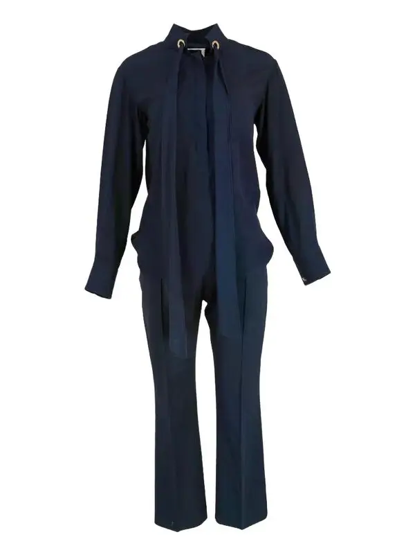 Chloé Tie-neck Trousers And Blouse Set - Blue