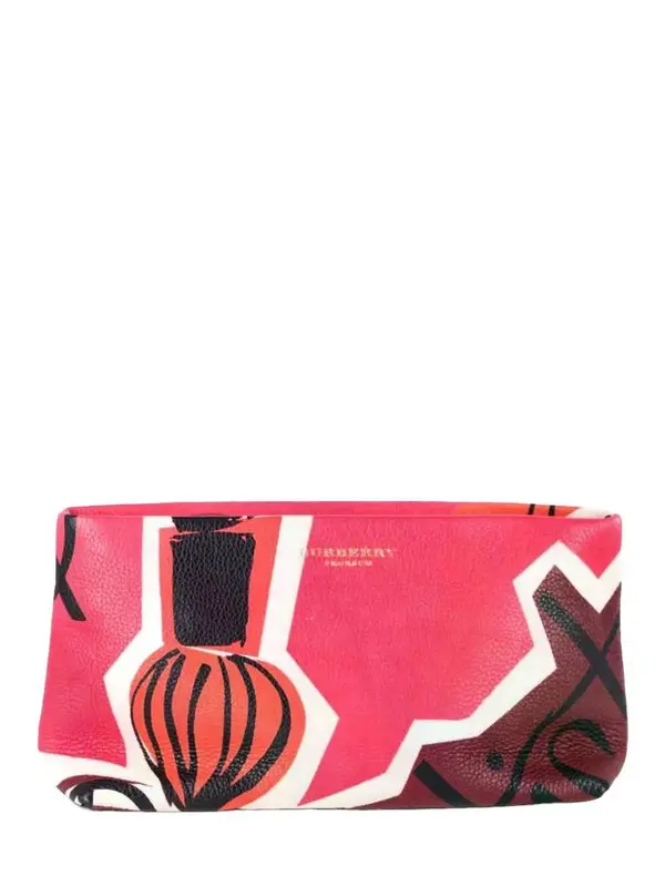 Burberry Printed Leather Clutch - Pink