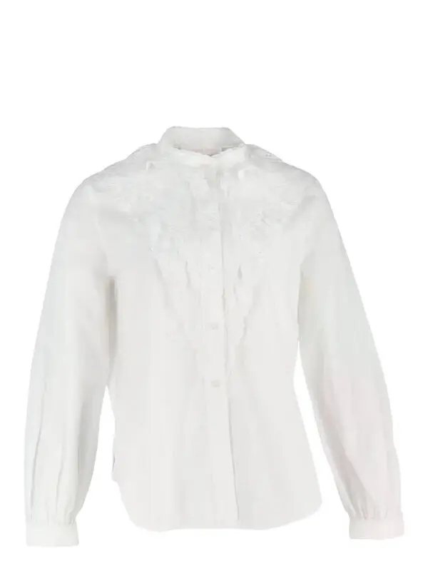 Chloé Broderie-anglaise Flounces Shirt - White