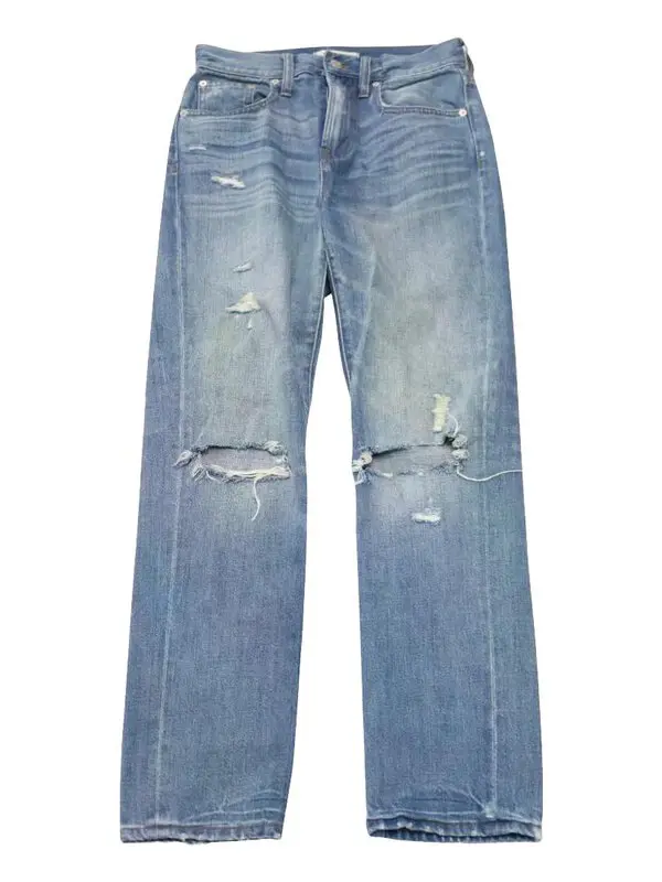 Madewell Denim Distressed Trousers - Blue