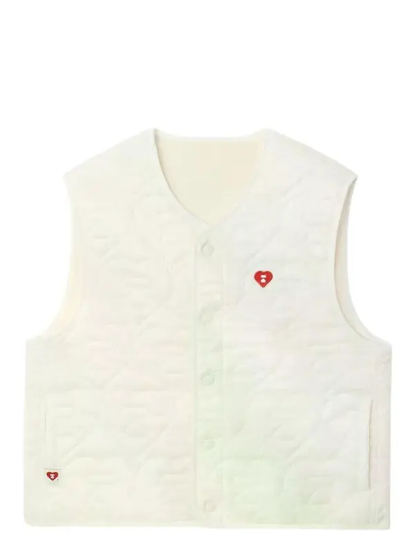 A BATHING APE Quilted Gilet With Heart Appliqu - Neutrals