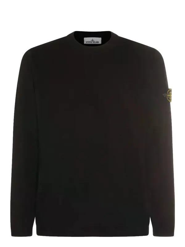 Stone Island Logo Patch Crew-neck Sweater - Black