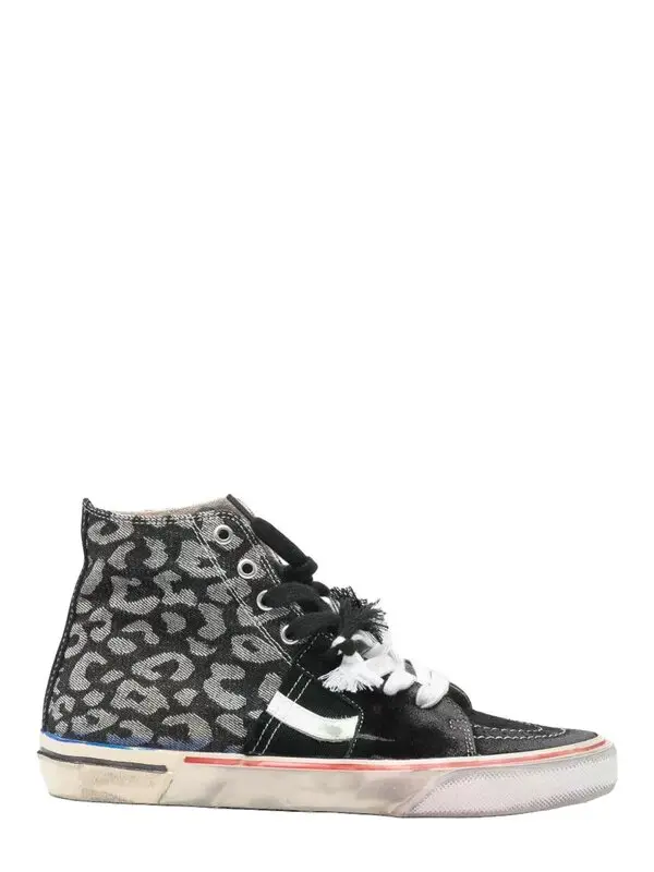 PAUL EASTERLIN Caly Star Leopard High-top Sneakers - Black