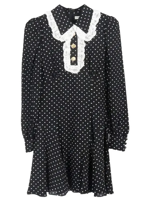 Alessandra Rich Polka-dot Mini Dress - Black