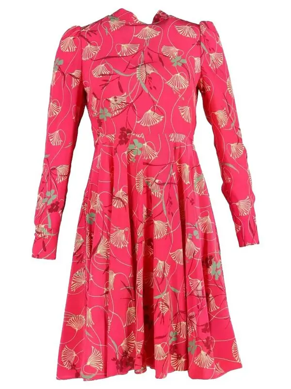 Valentino Garavani Crepe Floral Print Dress - Pink