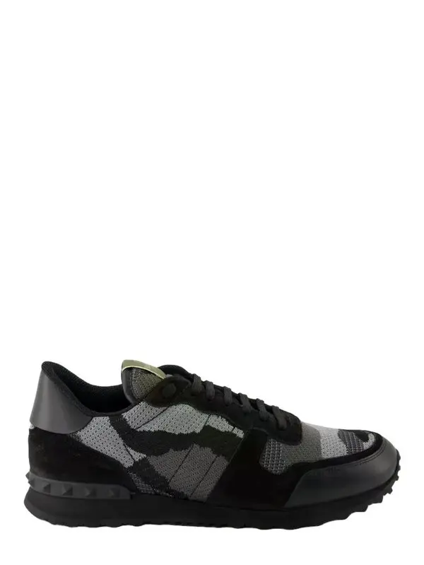 Valentino Garavani Rockrunner Camouflage Sneakers - Black