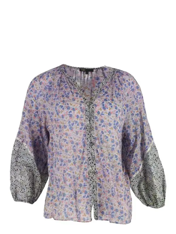 Maje Floral-print Blouse - Purple