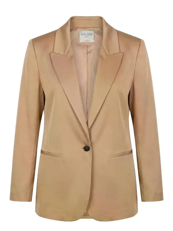 FORTE_FORTE Notched Lapel Single-button Jacket - Neutrals