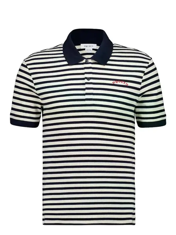 Alexander McQueen Striped Polo Shirt - White