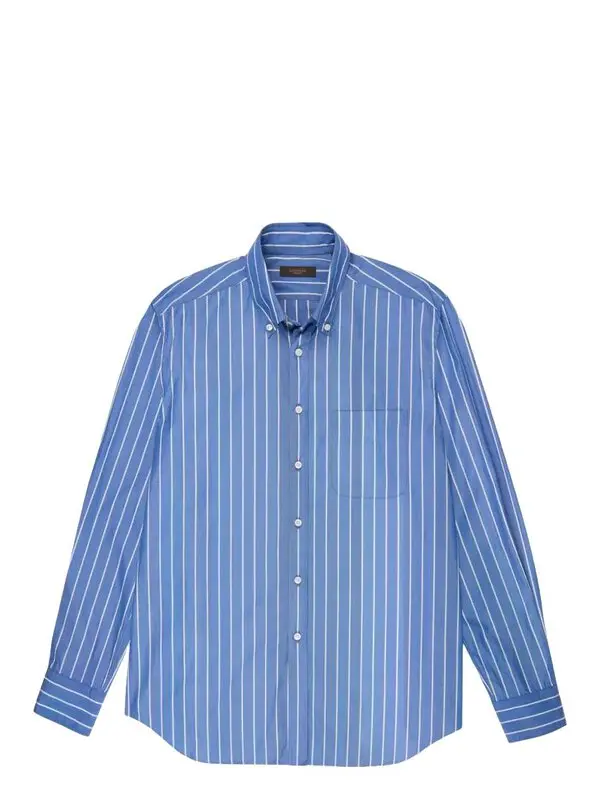 GLANSHIRT Striped Poplin Shirt - Blue