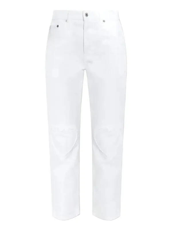 Moschino Heart Frayed Jeans - White
