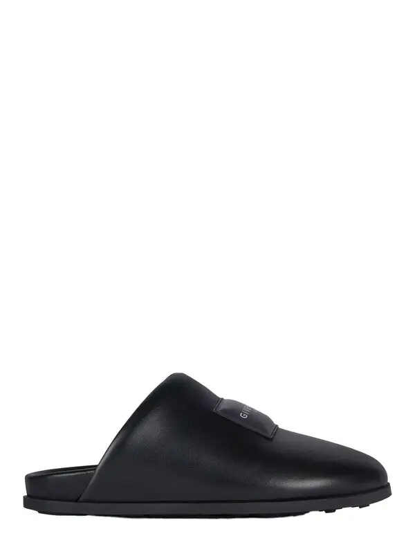 Givenchy Label Flat Mules - Black