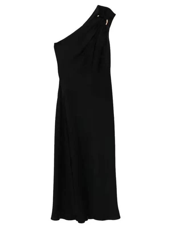 Max Mara One-shoulder Draped Maxi Dress - Black