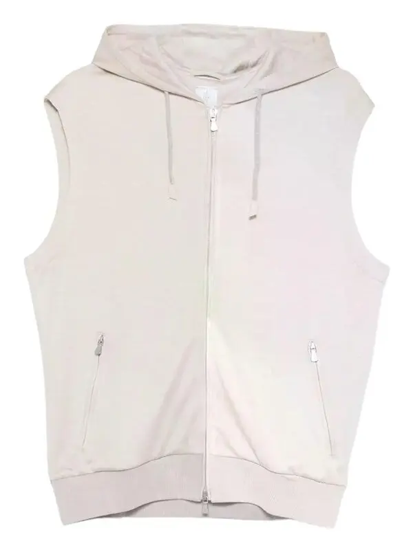 Eleventy Hooded Zip-up Vest - Neutrals