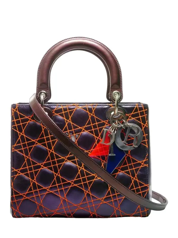Dior 2011 Lady Quilted Leather Cross Body Bag - Purple