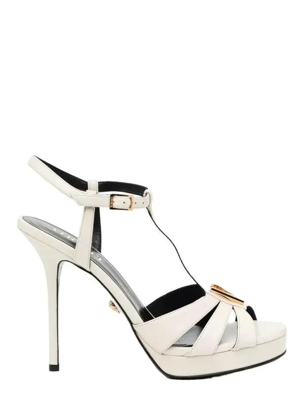 Versace 120mm V Sandals - Neutrals