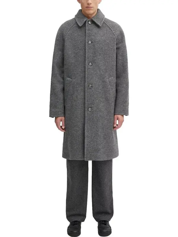 A.p.c. Button-fastening Collar Coat - Grey
