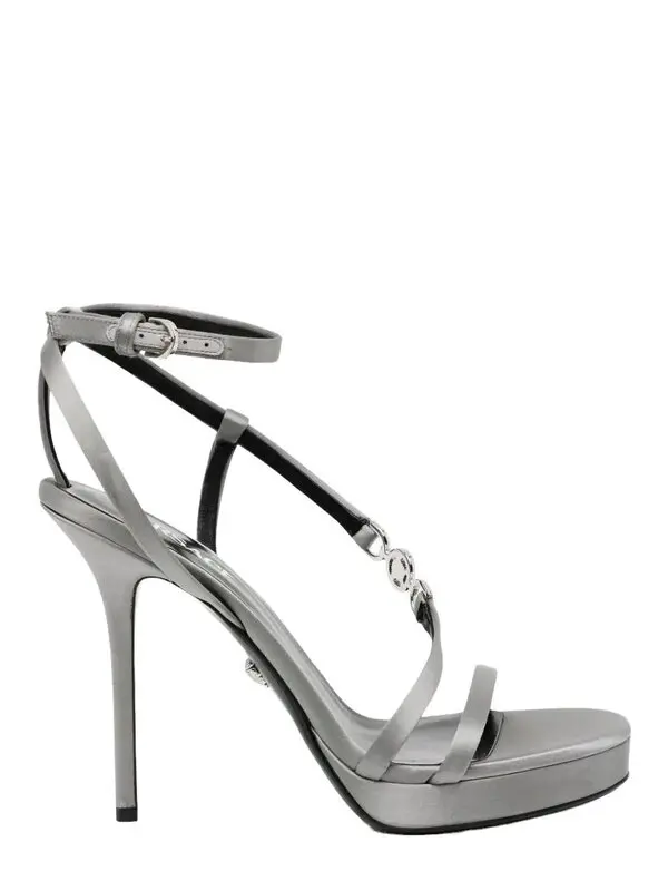 Versace Chain Embellished Sandals - Grey