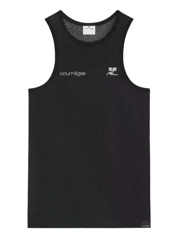 COURREGES Logo Mesh Vest - Black