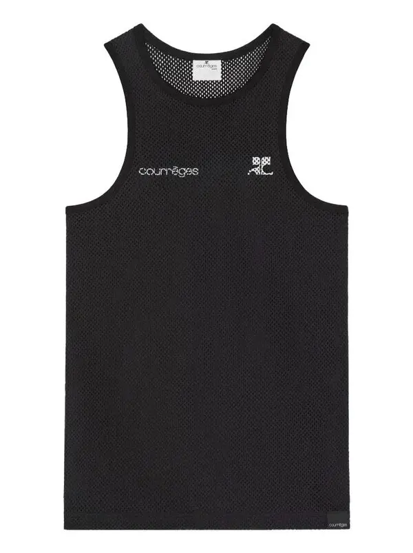 COURREGES Logo Mesh Vest - Black
