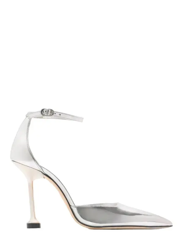 STUART WEITZMAN Ankle-strap Leather Pumps - Silver