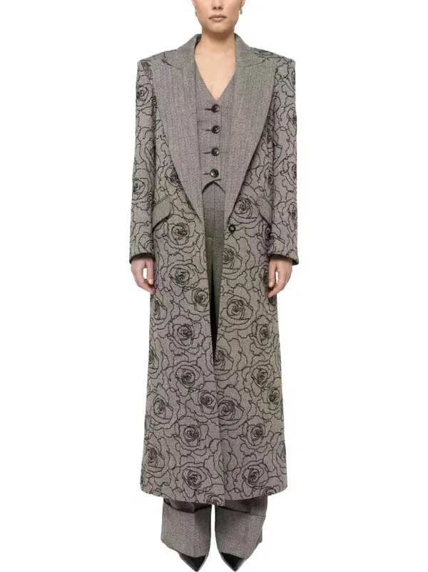 NISSA Sequin-embellished Coat - Grey