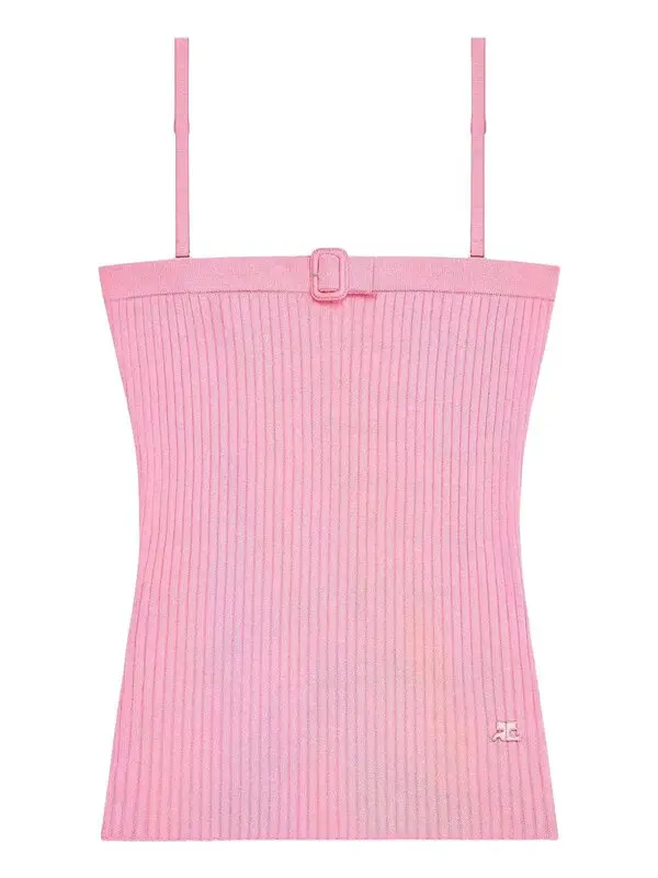 COURREGES Buckle Rib Top - Pink