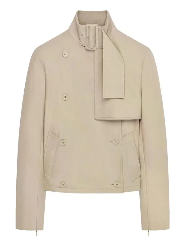 COURREGES Buckle-detail Button Trench Jacket - Neutrals