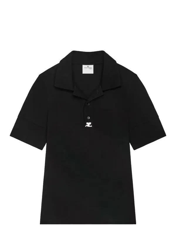 COURREGES Logo Polo Shirt - Black
