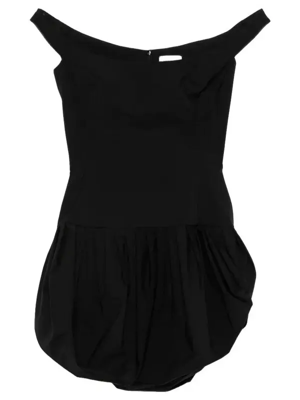 Magda Butrym Off-shoulder Gathered Mini Dress - Black
