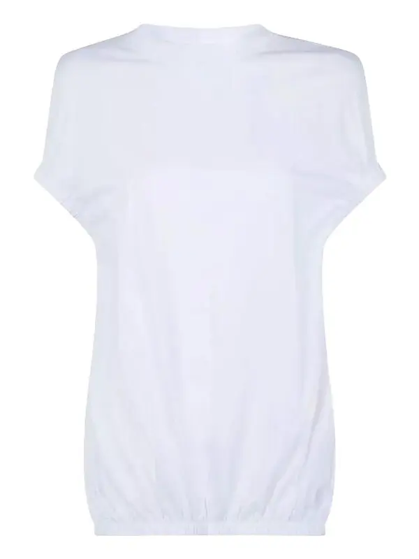 Liviana Conti Gathered Hem T-shirt - White
