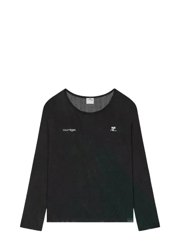 COURREGES Logo Long-sleeve Top - Black