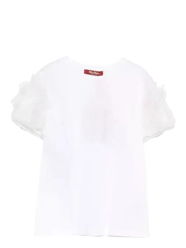 Max Mara T-shirt With Ruffled Sleeves - White