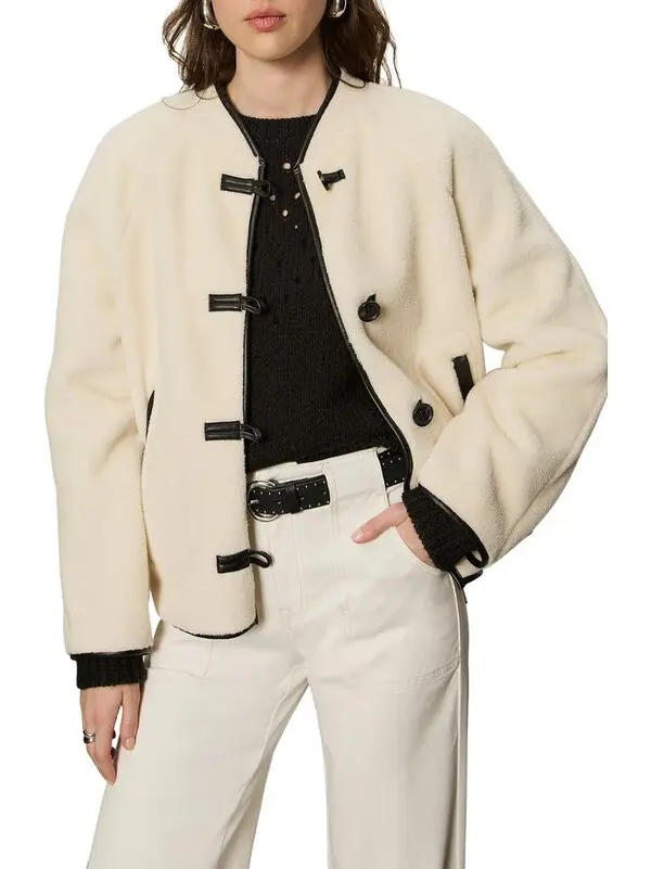 Sanctuary Faux Shearling Jacket - Chalk White