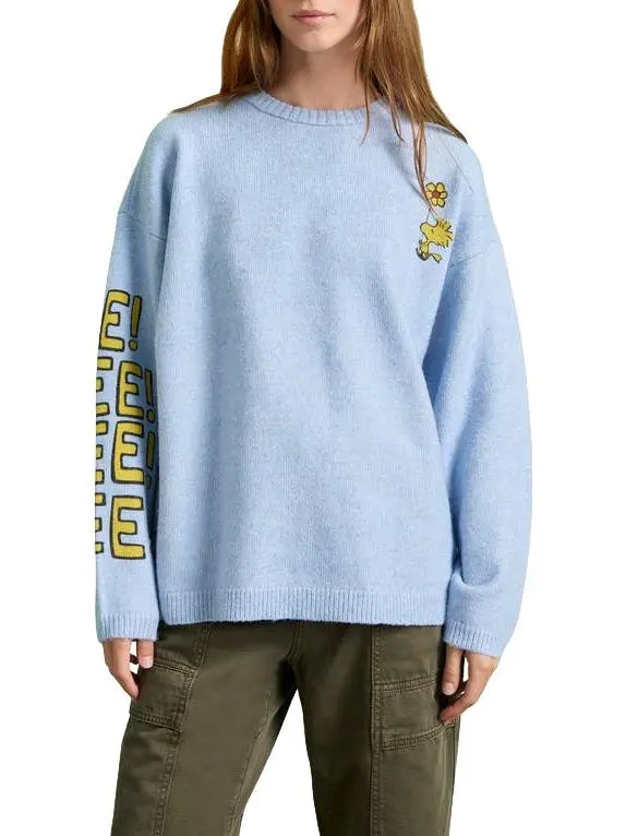 Sanctuary Graphic Crewneck Sweater - Blue Powder