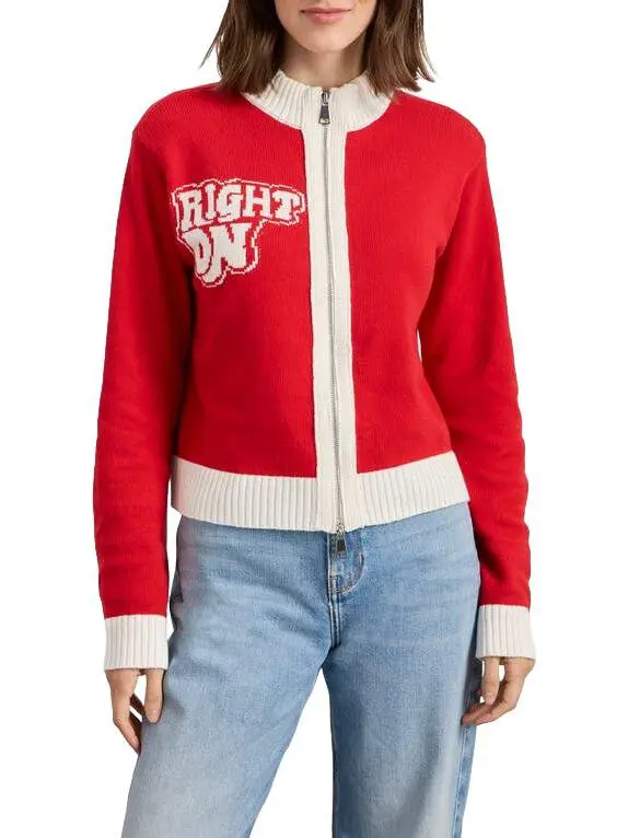 Sanctuary Joe Cool Zip Sweater - Cherry Lacquer Red